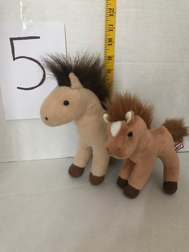 DOUGLAS Cuddle Toys Super Stuffed HORSE PONY Plush/Toy Brown Lot Of 2 ...