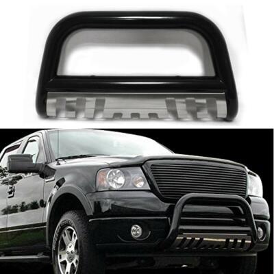 Black Stainless Skid Plate Front Push Bumper Bull Bar Guard Fit 04-17 ...
