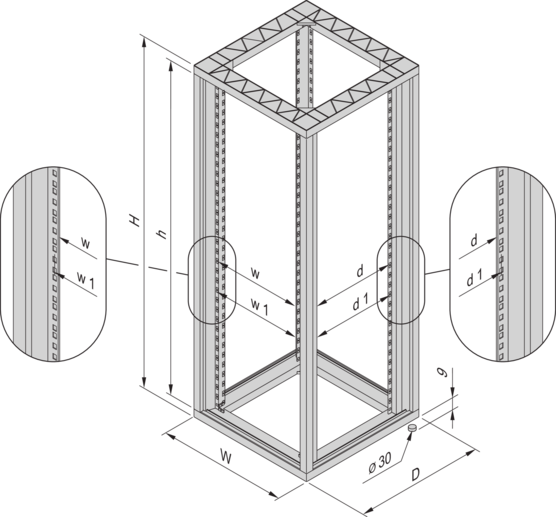 SCHROFF nVent Eurorack 42U Equipment Server Rack Mount Cabinet Network ...