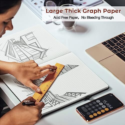 Graph Paper Notebook, Hardcover Notebook 8.5 x 11, Grid Notebook A4 ...