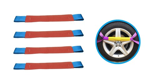 4 x HD Car Trailer Ratchet Tie Down Strap Stitched Loop Protective ...