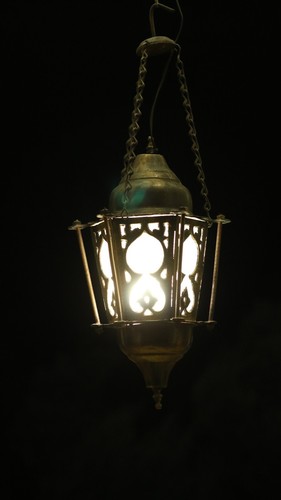 vintage Rare ottoman Brass and Glass Lantern Islamic Mosque Hanging ...
