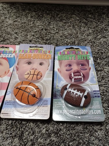 3 BILLY BOB Sports Baby Personal Pacifiers - Football Basketball ...