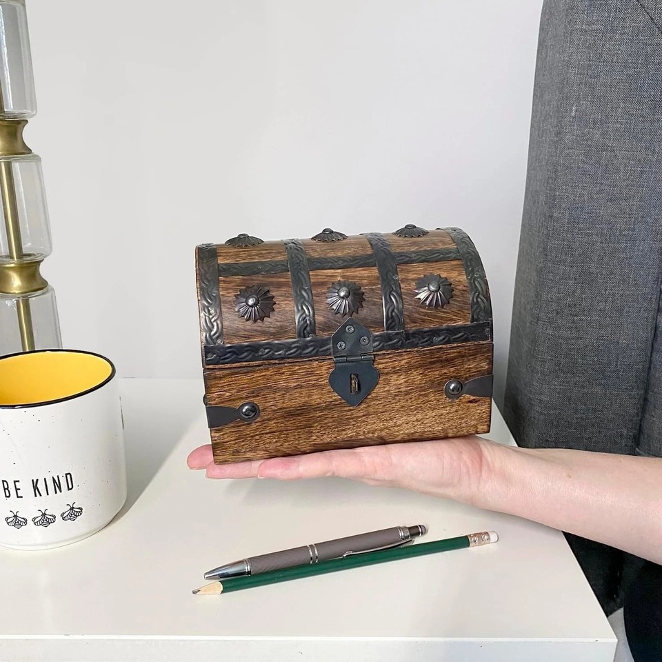 Treasure Chest Keepsake and Decorative Wood Box - Storage Box Medium | eBay