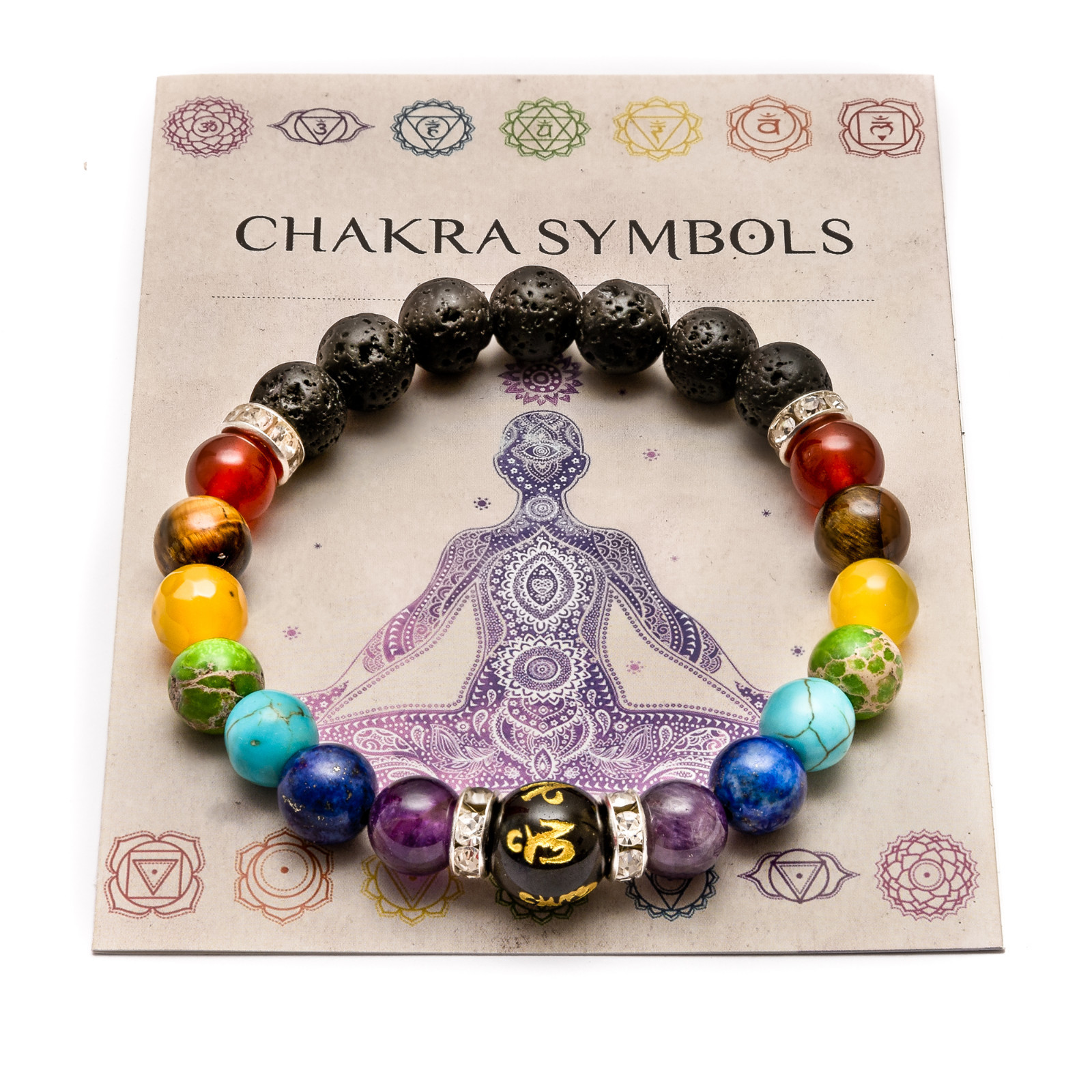 7 Chakra Armband Kristalle heilende Steine Perlen Schmuck Mala Reiki ...