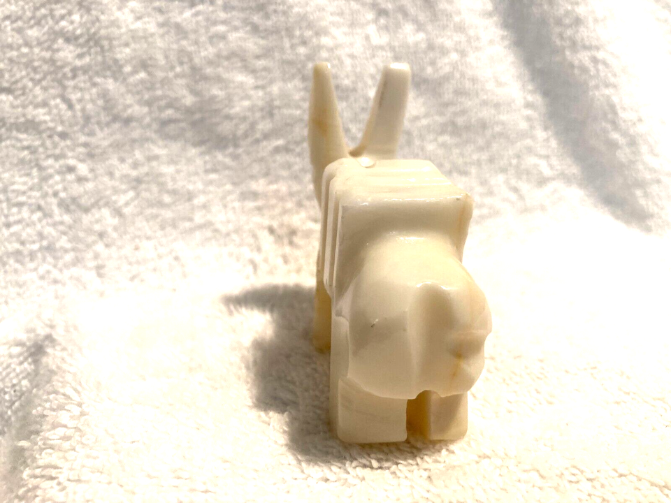 Onyx Hand Carved Donkey Pack Mule White Figurine 2 1/2" T x 3" x 1" | eBay