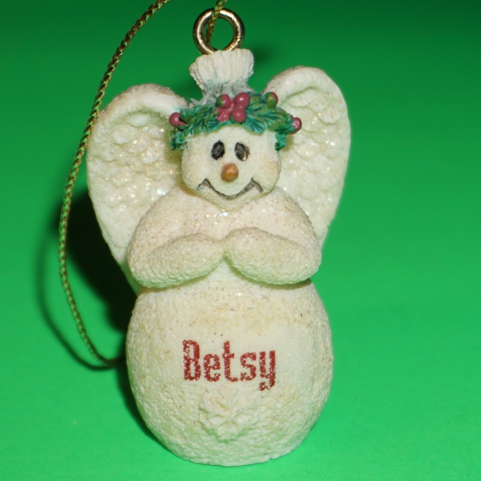 Snowman Angel Christmas Ornament Snowangel Sparkle Ganz Pre-Printed ...