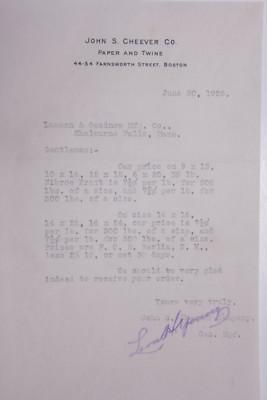 1926 Lamson Goodnow John S Cheever Co Paper Twine Boston MA Ephemera ...