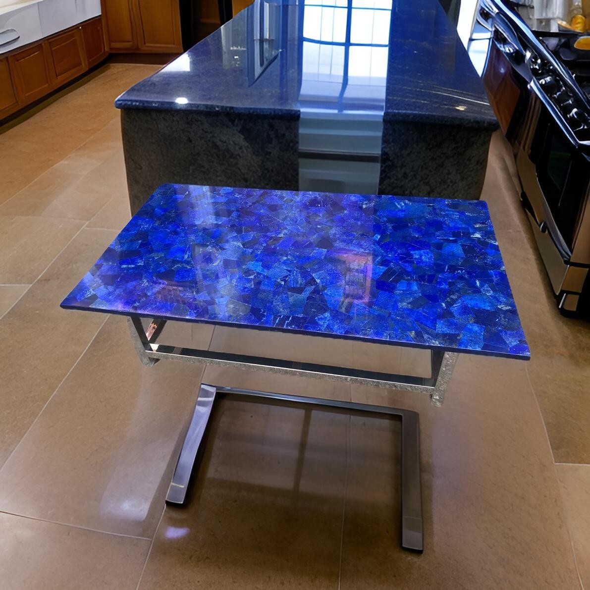 Lapis Lazuli Stone Coffee Table | Marble Stone Countertop Living Room ...