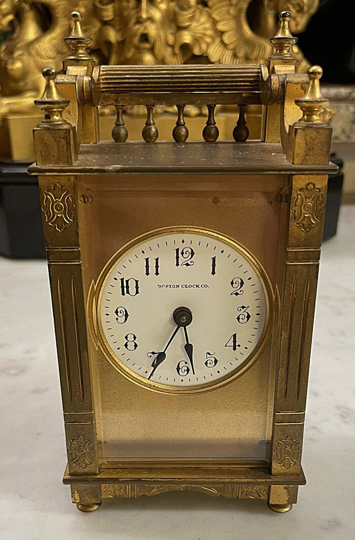 19th Century Brass Boston Clock Company Carriage Clock | eBay