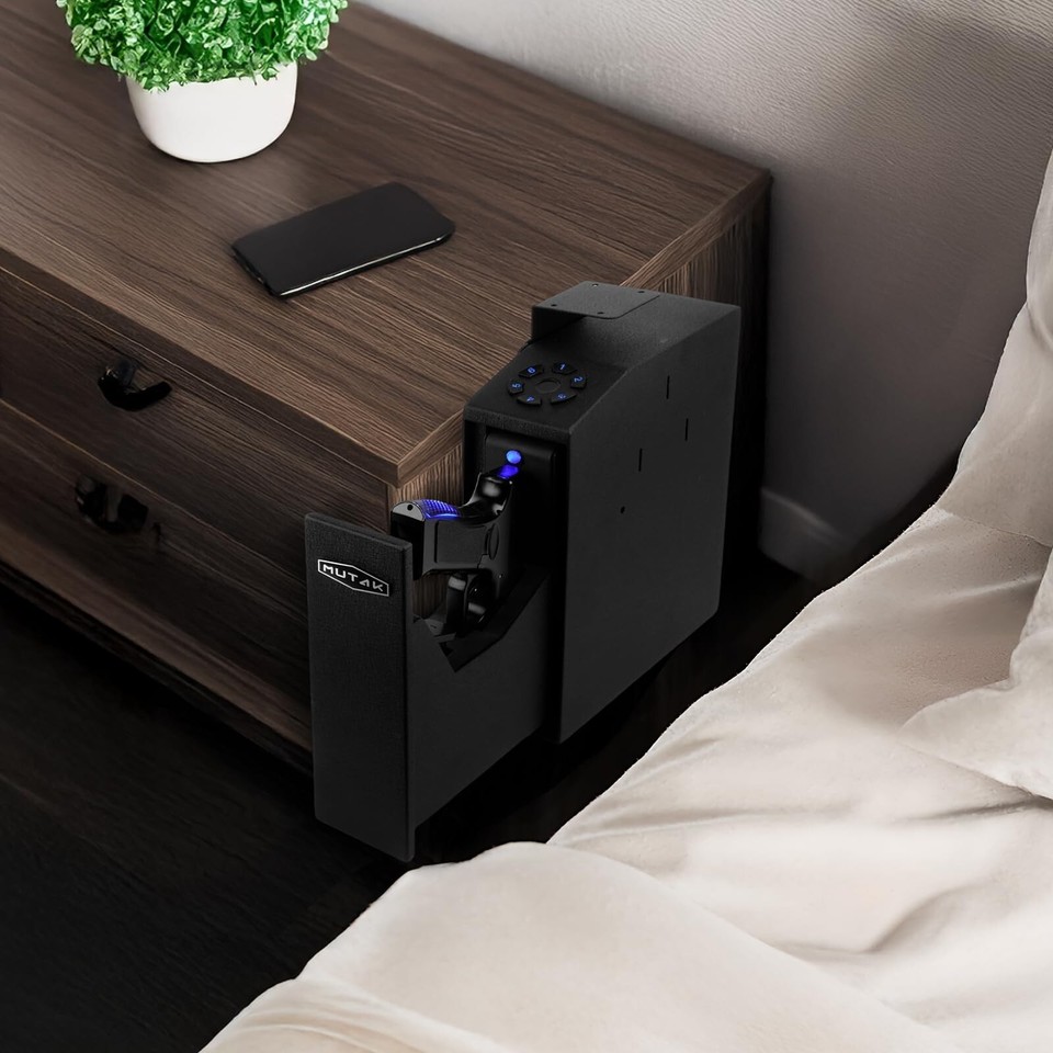 Gun Safe for Handgun, Slider Biometric Pistol Safe, 4 Ways Quick Access ...