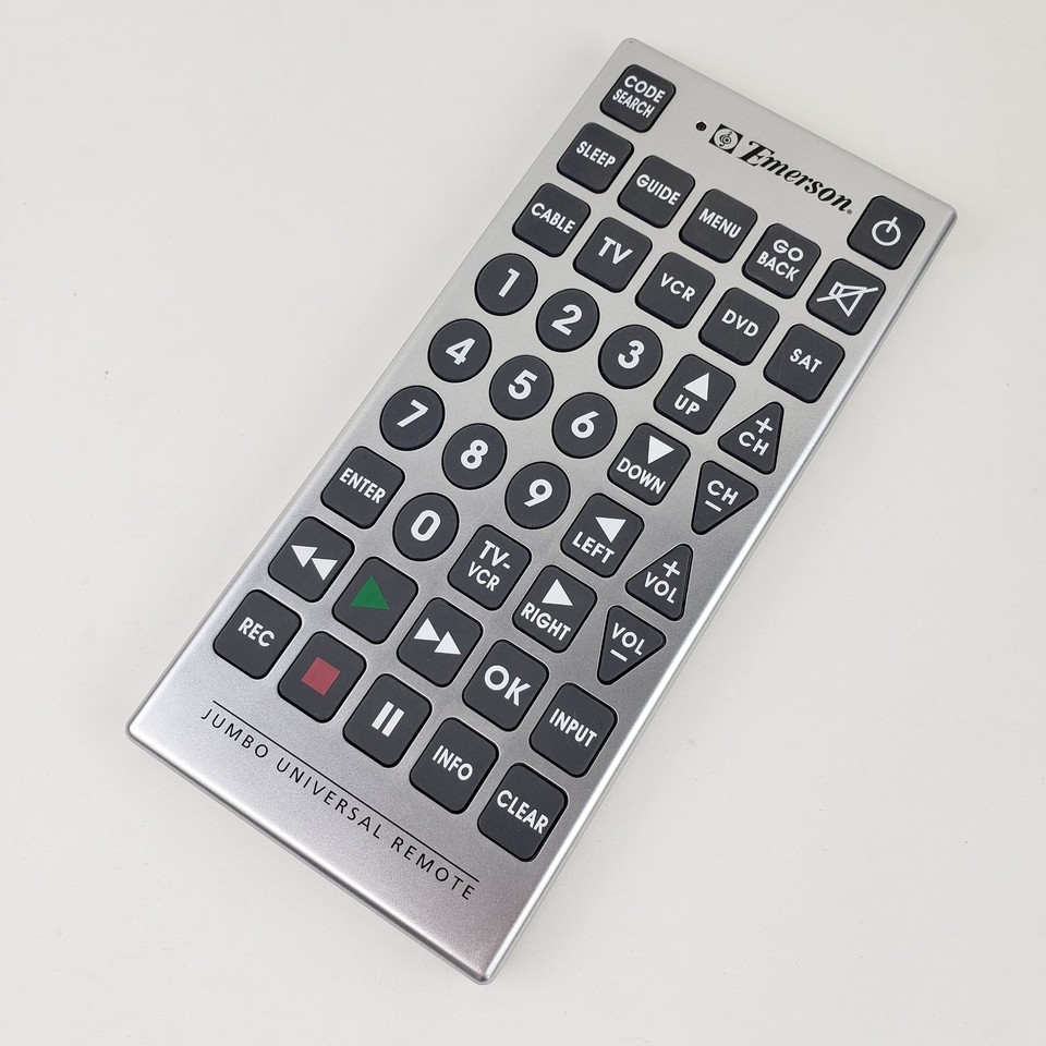 Emerson Jumbo Universal Remote Control 11"x5" Large Buttons Easy Use TV ...