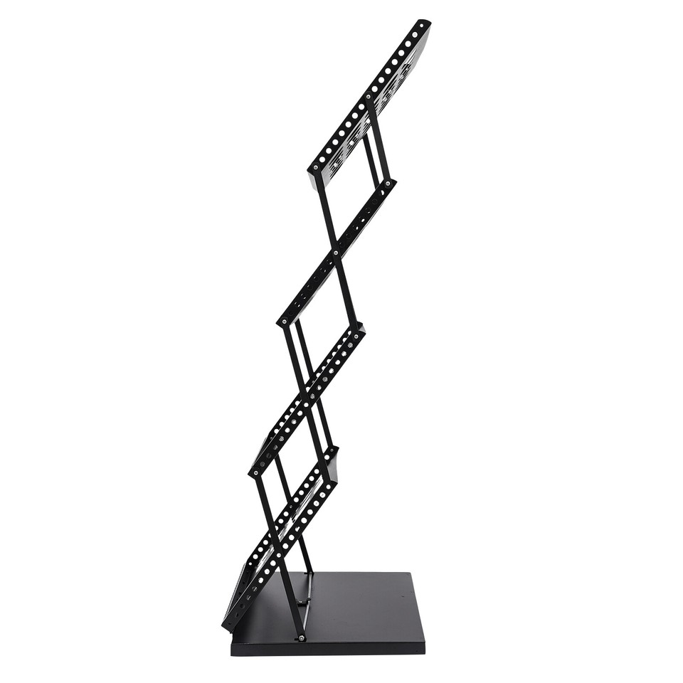 4 Tiers A3 Brochure Holder Literature Display Rack Portable Black ...