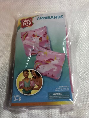 Inflatable Swimming Arm Bands Floaties Kids Pool Safety Pink Unicorn | eBay