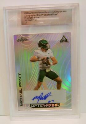 MICHAEL PRATT PROOF 1/1 AUTO SLABBED LEAF OPTICHROME FOOTBALL 2023 | eBay