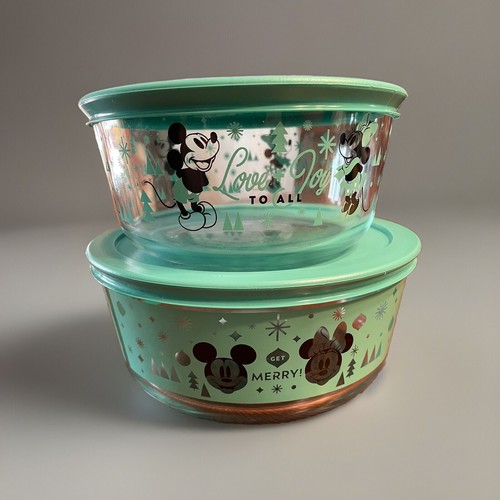 Disney Pyrex Minnie & Mickey Nesting Storage Bowl Set With Lids ...