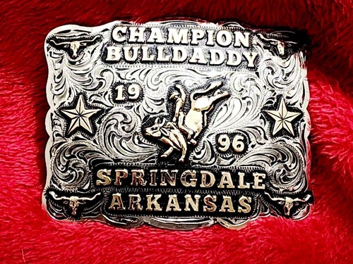 Champion Trophy Rodeo Buckle☆Bull Riding☆SPRINGDALE ARKANSAS☆1996☆RARE ...