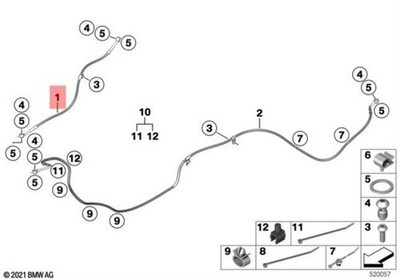 New BMW Genuine K07 0C53 BRAKE PIPE CONTROL CIRCUIT REAR 34327923134 | eBay