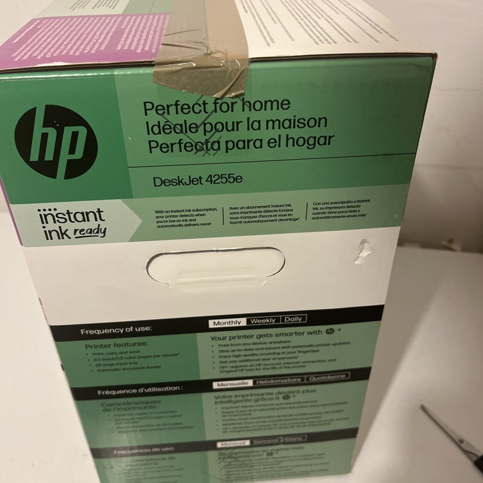 HP DeskJet 4255e Wireless All-in-One Color Printer, Scanner, Copier ...