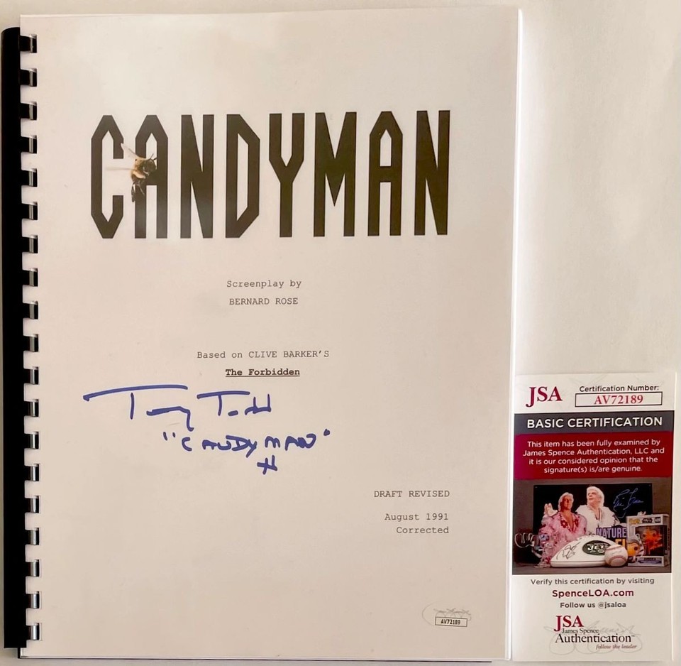 Tony Todd Signed Candyman Complete Movie Script Autograph JSA COA | eBay