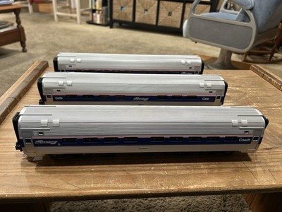 MTH AMTRAK AMFLEET 3 CAR PASSENGER SET O SCALE NORTHEAST DIRECT AMFLEET ...
