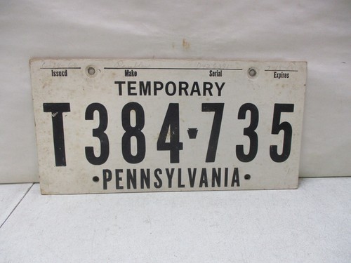 1969 Temporary Pennsylvania License Plate | eBay