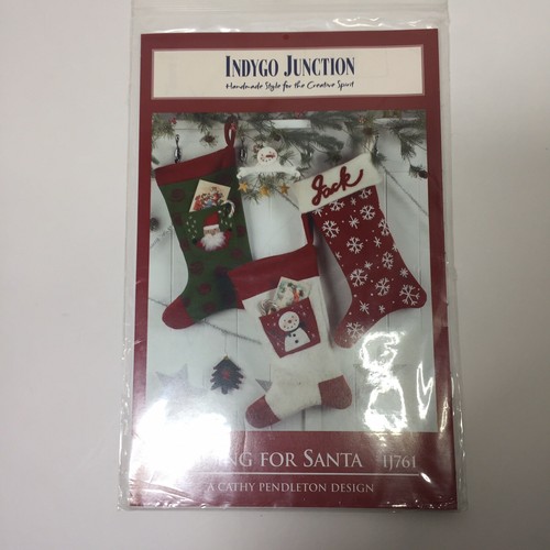 Waiting for Santa Christmas Stocking Craft Pattern 10" x 17" Indygo ...