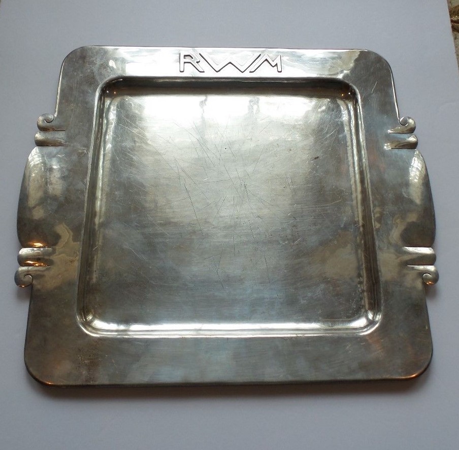 Classic Dirk Van Erp Silver Plate Arts & Crafts Tray, Signed, c. 1908 ...