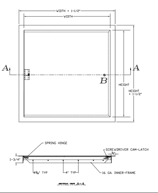 Milcor 3202024 18" x 18" M Architectural Grade Access Door w ...