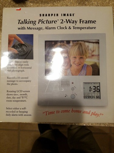 Sharper Image Talking Picture 2-Way Frame w/ Message, Alarm Clock ...