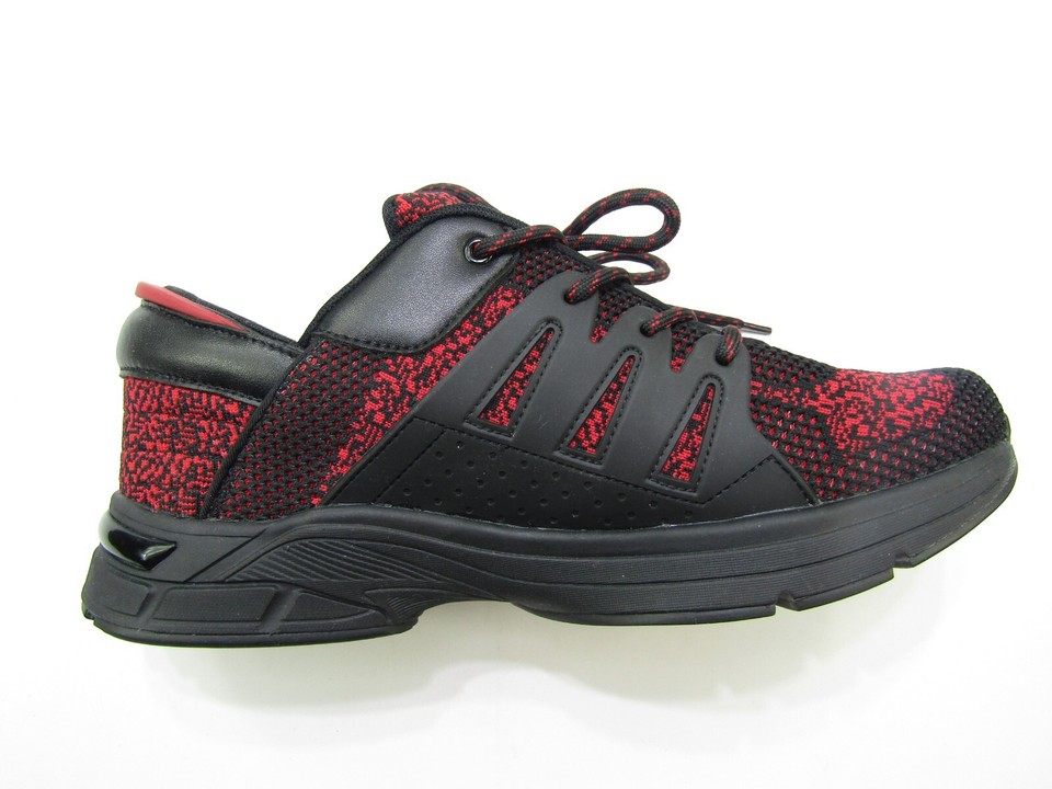 Zeba Shoes Mens 12 Hands Free Slip On Black & Red Seniors Disabilty NWT ...