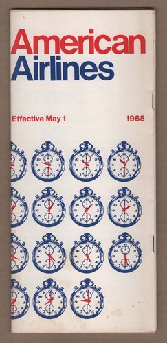 American Airlines Timetable May 1, 1968 = | eBay