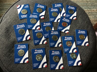 RAF Royal Air Force - 50p Coloured Shaped Coins - Various - Sold ...