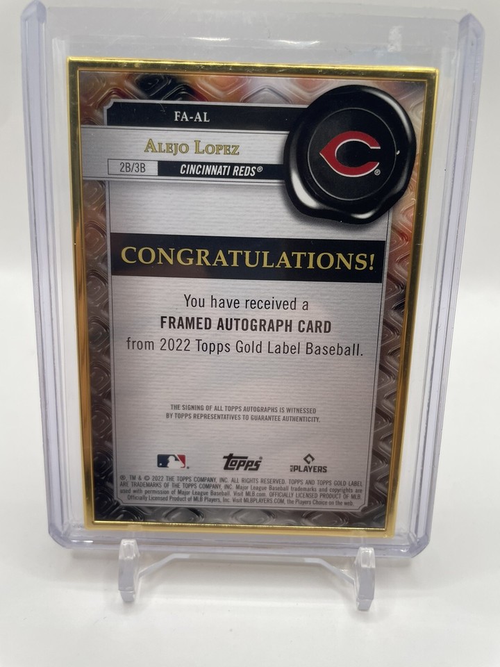 2022 Topps Gold Label - Framed Autographs Gold Alejo Lopez | eBay