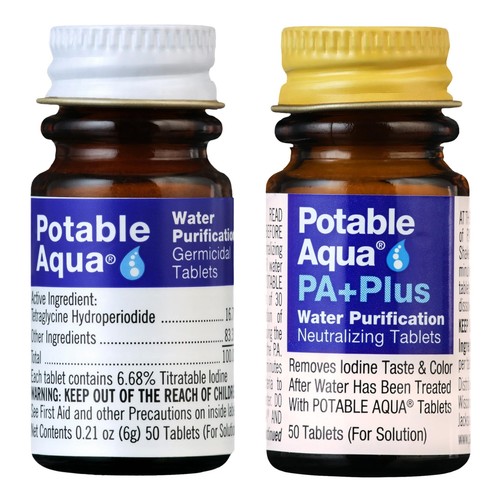 Potable Aqua Water Purification Tablets with PA Plus Portable and ...