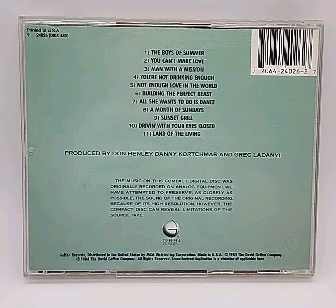 Building the Perfect Beast by Henley, Don (CD, 1990) 720642402627| eBay