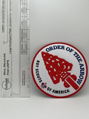 BSA Boy Scouts OA Order of the Arrow New Arrowhead 6" Jacket Patch Red ...