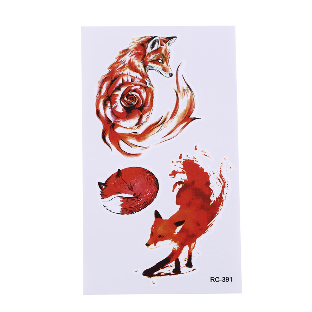 Waterproof Temporary Tattoo Stickers Cartoon Fox Water LZansfer flash ...