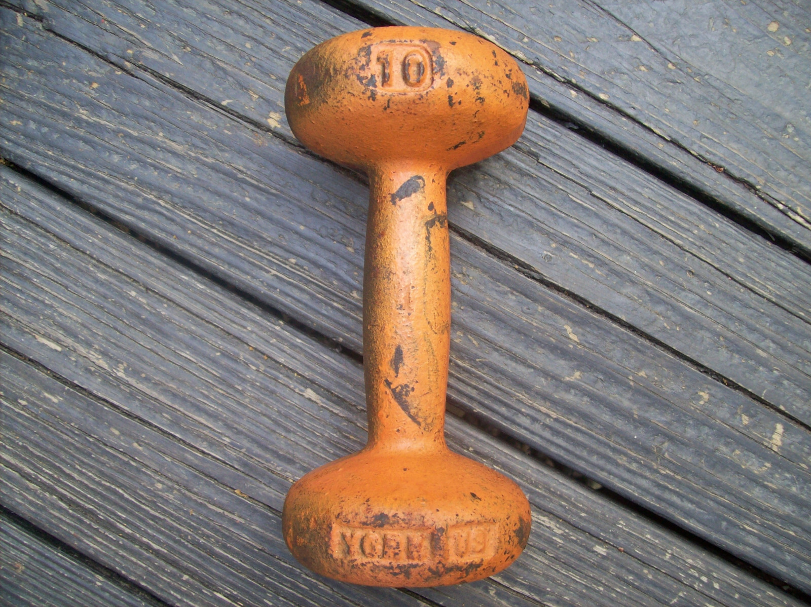 1 vtg YORK BARBELL 10lb. "US BUN" Bodybuilding FITNESS Dumbbells GYM exercise ab | eBay