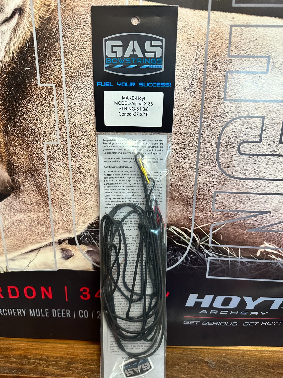 Gas Bowstrings Hoyt Alpha X 33 Strings w/Speed Nocks Black | eBay