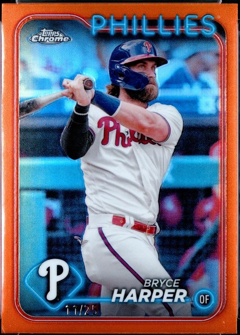 2024 Topps Chrome - Bryce Harper #62 Orange Refractor /25 for sale ...