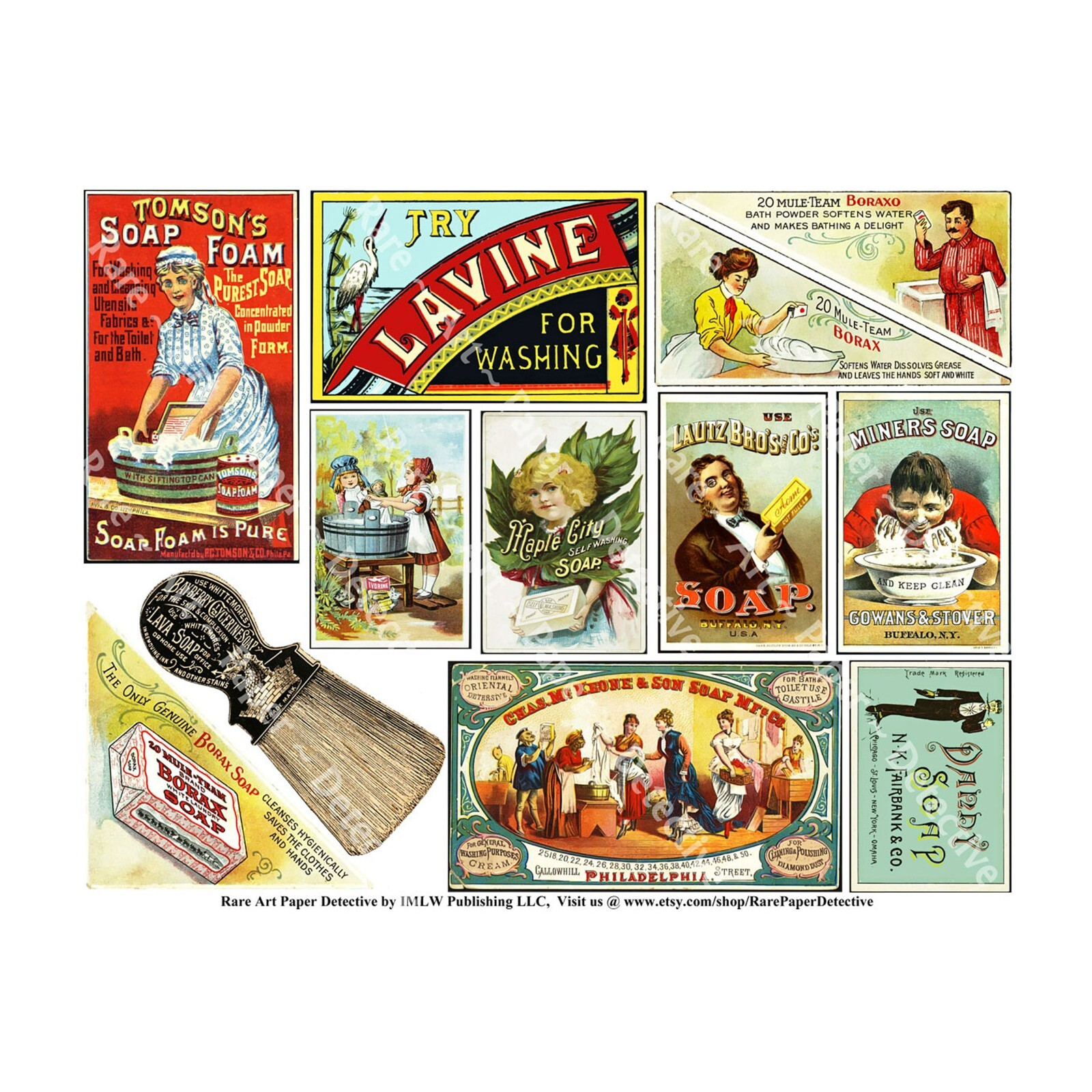 Vintage Soap Label Stickers, Colorful Bathroom Décor, Cut & Peel Sheet ...