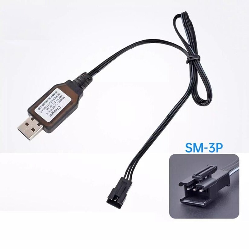 Battery USB Charger Cable 7.4V 1000mA 3 Pin for RC Car Remote Control ...