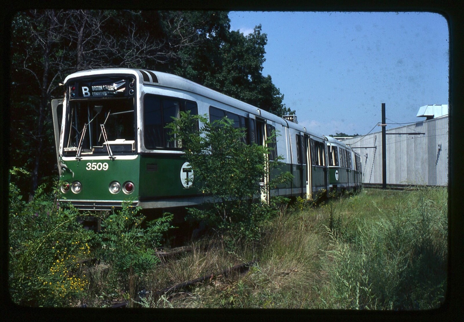 Trolley Slide - Boston MBTA #3509 Out of Service LRV Car 1979 Riverside ...