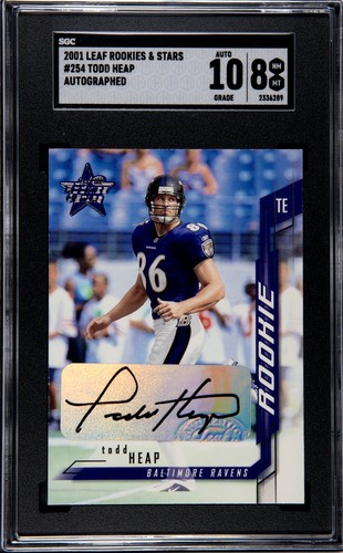 2001 Leaf Rookies & Stars - Rookie Autographs 254 Todd Heap graded by ...