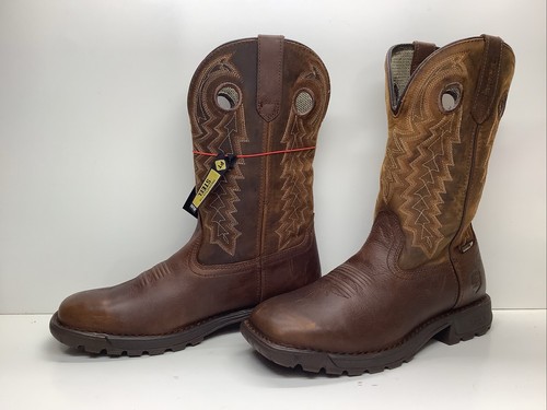 WOMENS ROCKY LEGACY 32 WATERP WORK SQ STEEL TOE BUCKAROO BROWN BOOTS ...