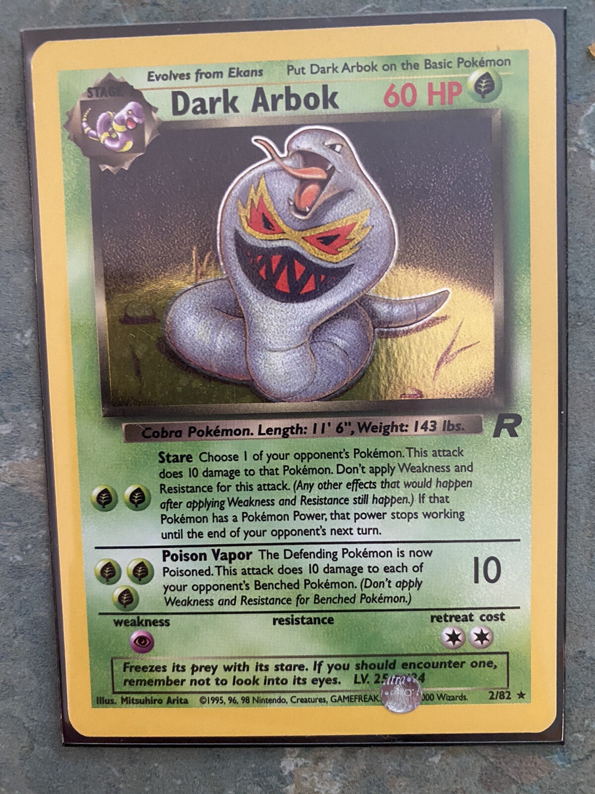 Dark Arbok #2 - Holographic Pokemon Card - 2/82 Team Rocket Set | eBay ...
