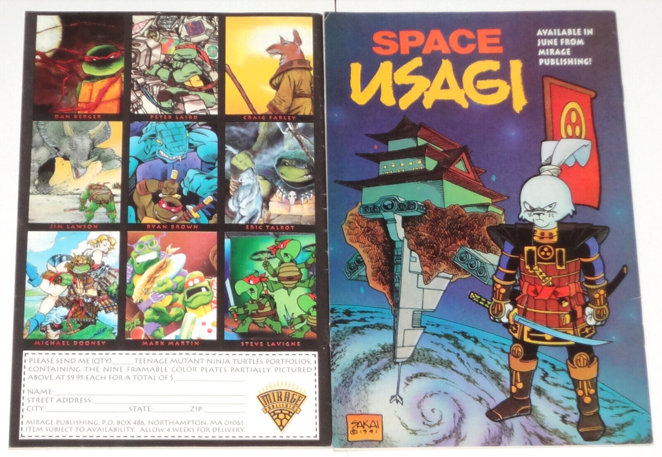 1992 MIRAGE TEENAGE MUTANT NINJA TURTLES #46 & #47 1st SPACE USAGI ...