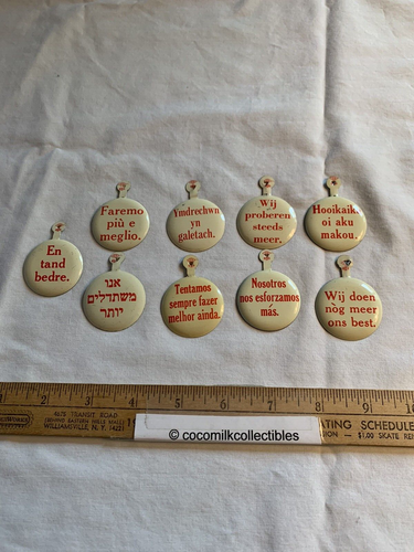 Vintage 1960's Lot 9 Pin Buttons Avis Rent a Car Foreign Languages We ...