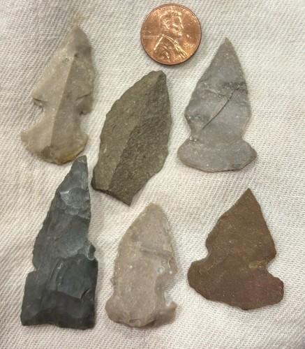 Lot Of 6 Original Authentic Ancient Native American Arrowheads Point ...